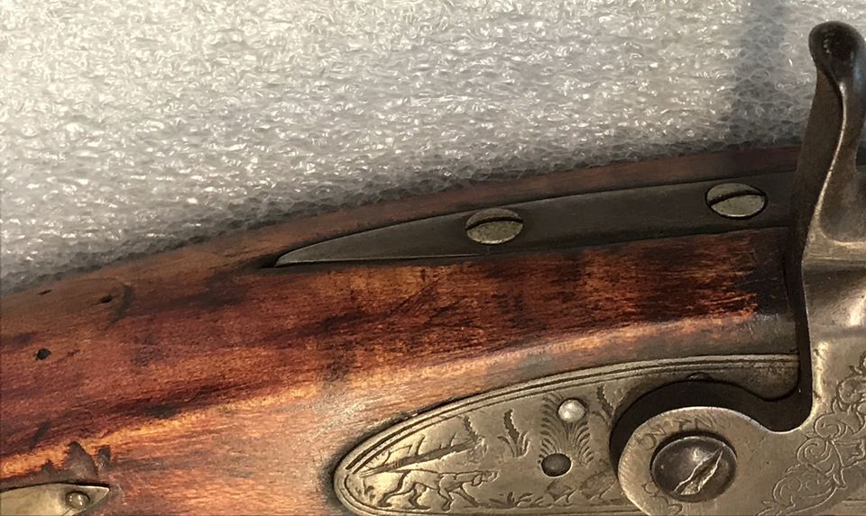 A full stock percussion rifle by an unknown maker